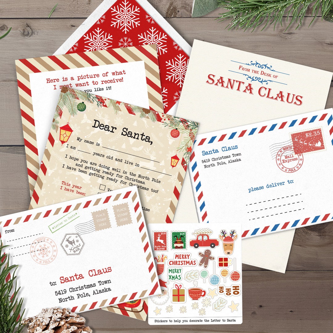 Kids Christmas Kit to Write Letter to Santa Letter to Santa Claus ...