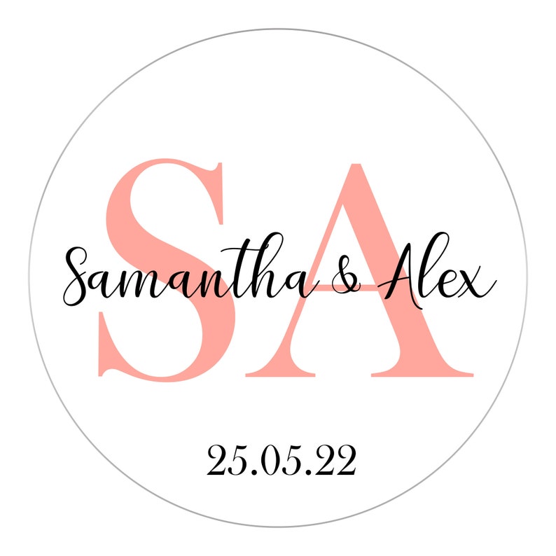 Monogram Wedding Favor Stickers Wedding Labels Personalized - Etsy