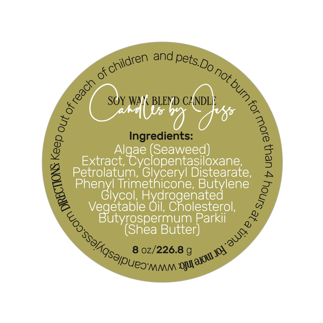 Custom Round Ingredients & Directions Label Stickers, Personalized ...