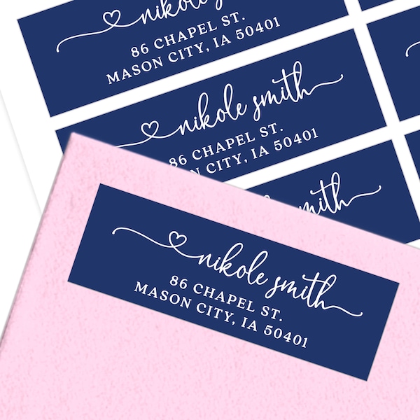 Navy Blue Address Labels - Etsy