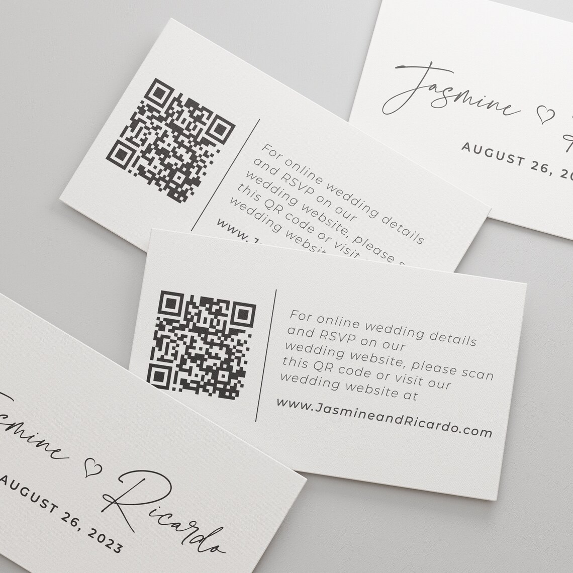 QR Code Wedding Website Card Wedding Website Insert Card - Etsy