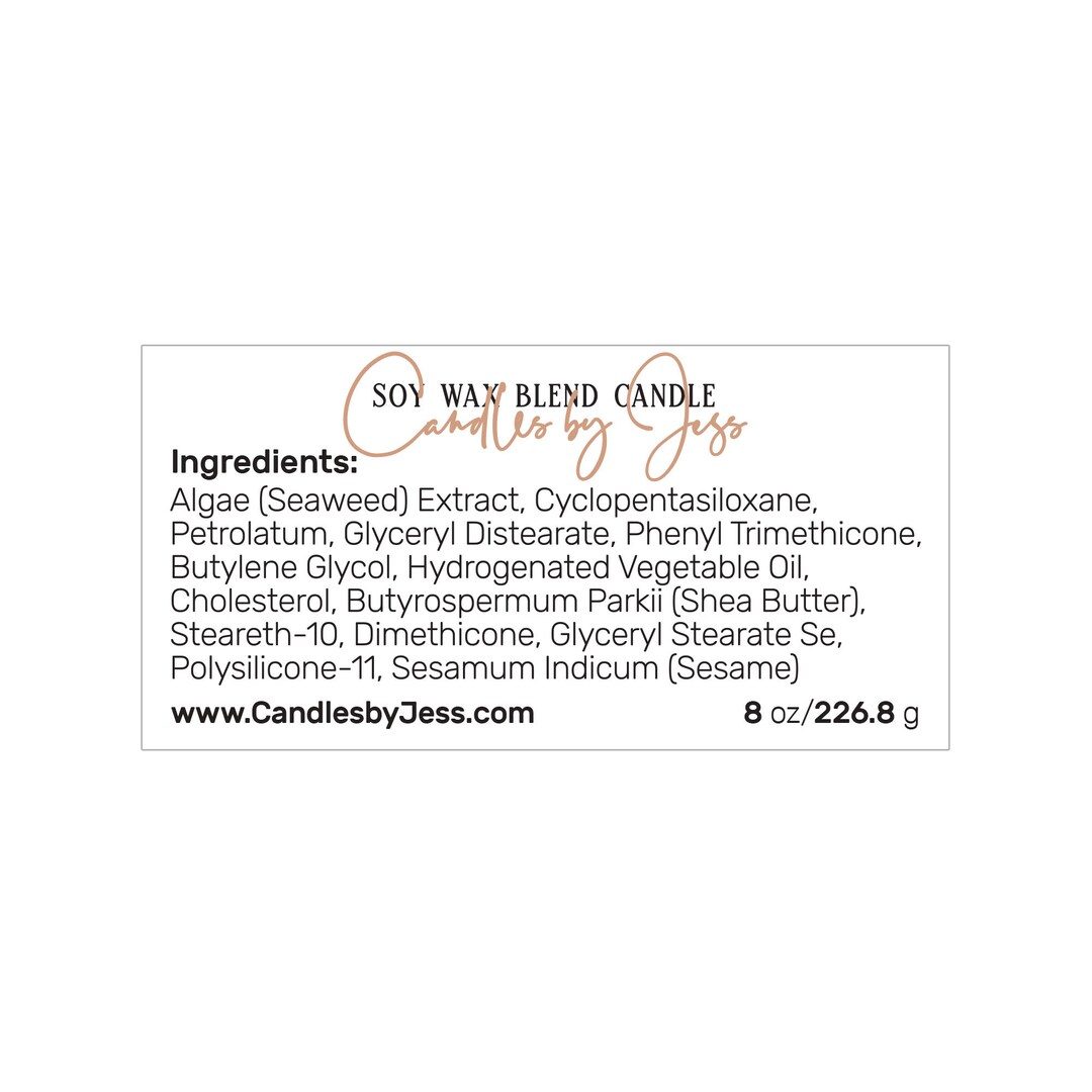 Custom Ingredient Label Stickers 2x1 Inches, Candle Stickers, Cosmetic ...