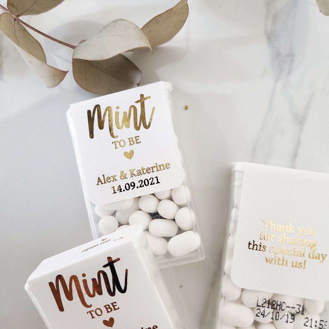 Mint to Be Tic Tac Stickers for Wedding Favors With Gold, Rose Gold or ...