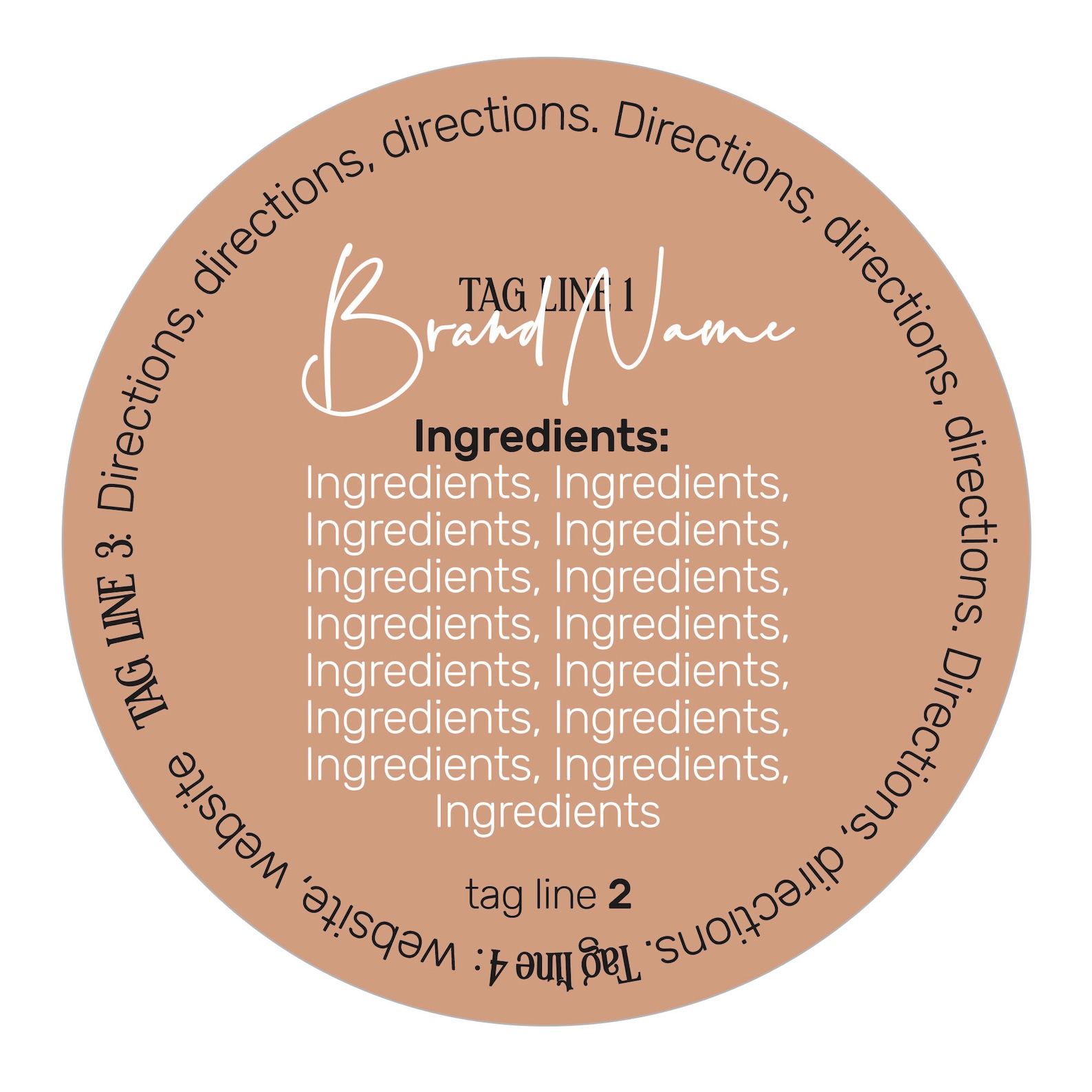 Custom Round Ingredients & Directions Label Stickers - Etsy