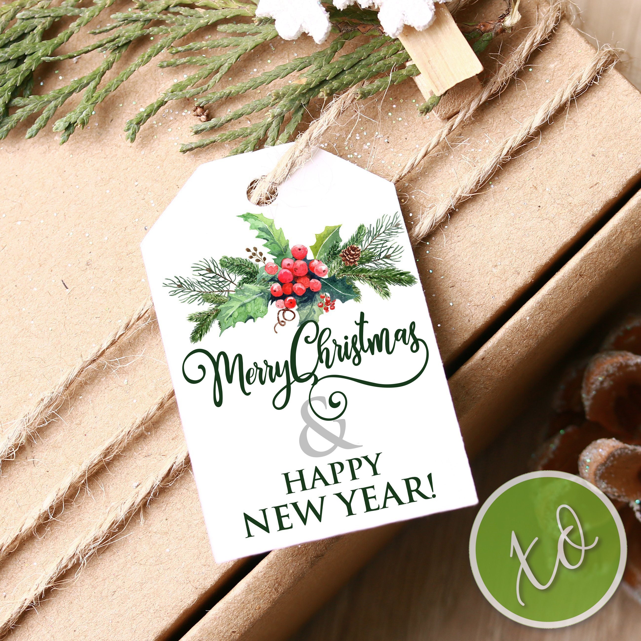 Merry Christmas Gift Tags Happy New Year Favor Tags Christmas - Etsy