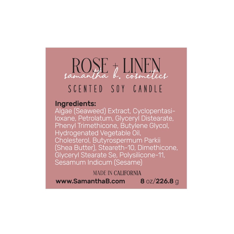 Personalized Cosmetic Products Sticker Labels Ingredients | Etsy