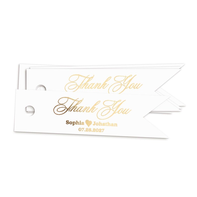 Custom Thank You Tags for Wedding Favors Personalized, Elegant & Simple ...