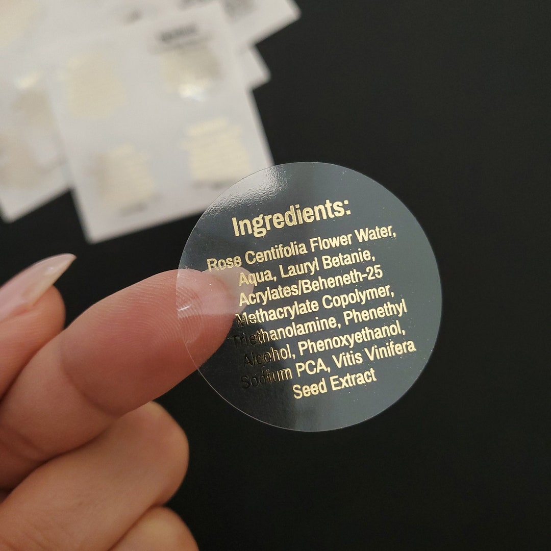 Custom Foiled Ingredient Label Stickers: Handmade Candle & Cosmetic ...