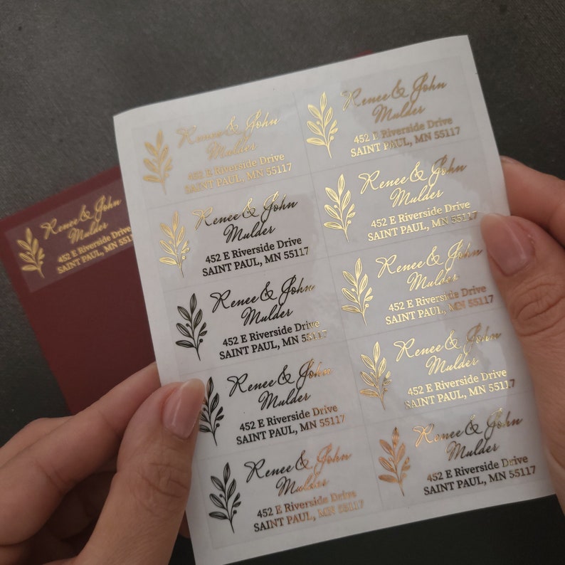 Gold Foil Clear Address Labels Wedding Invitation Stickers - Etsy