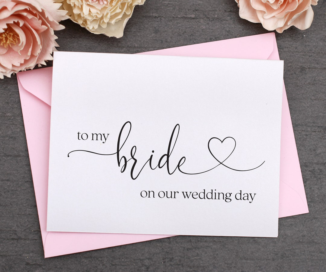 To My Bride on My Wedding Day, to My Bride Card, Wedding Card, Bride ...