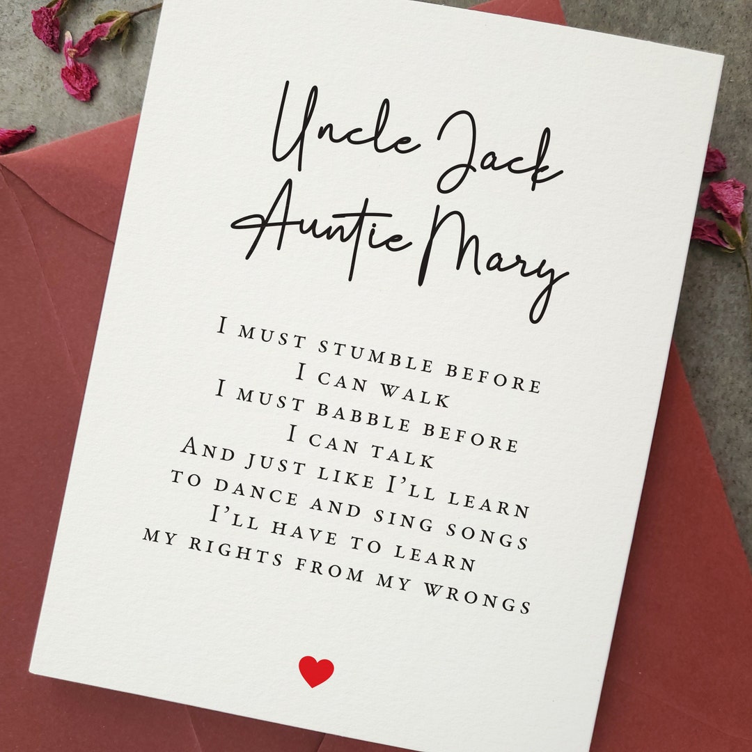 Personalized Godparent Proposal Card: Auntie & Uncle Poem - Etsy