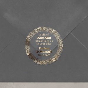 Personalized Zam Zam Stickers, A Gift of Zam Zam Water Sticker for ...