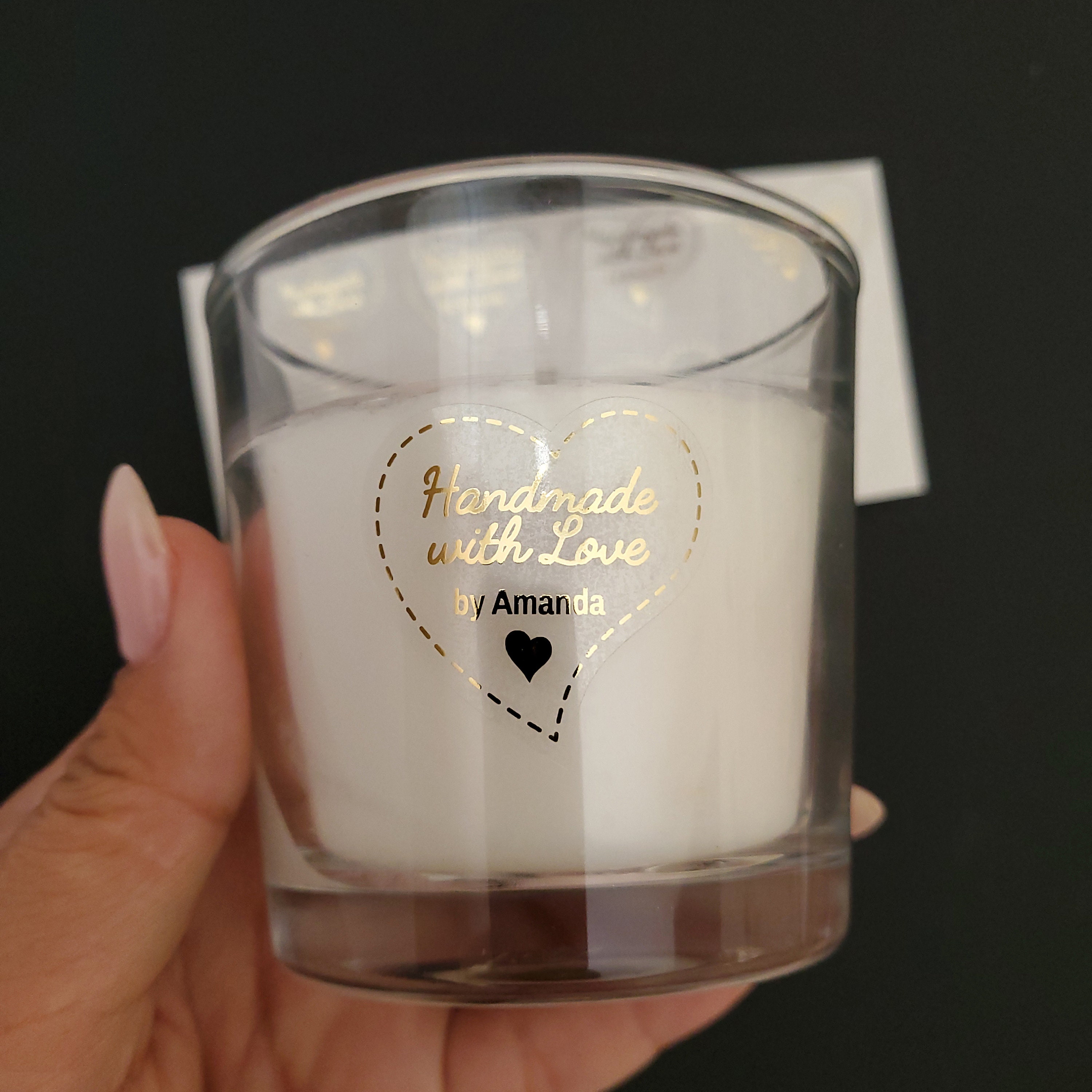 Handmade Heart Stickers: Clear Labels With Gold Foil Print - Etsy