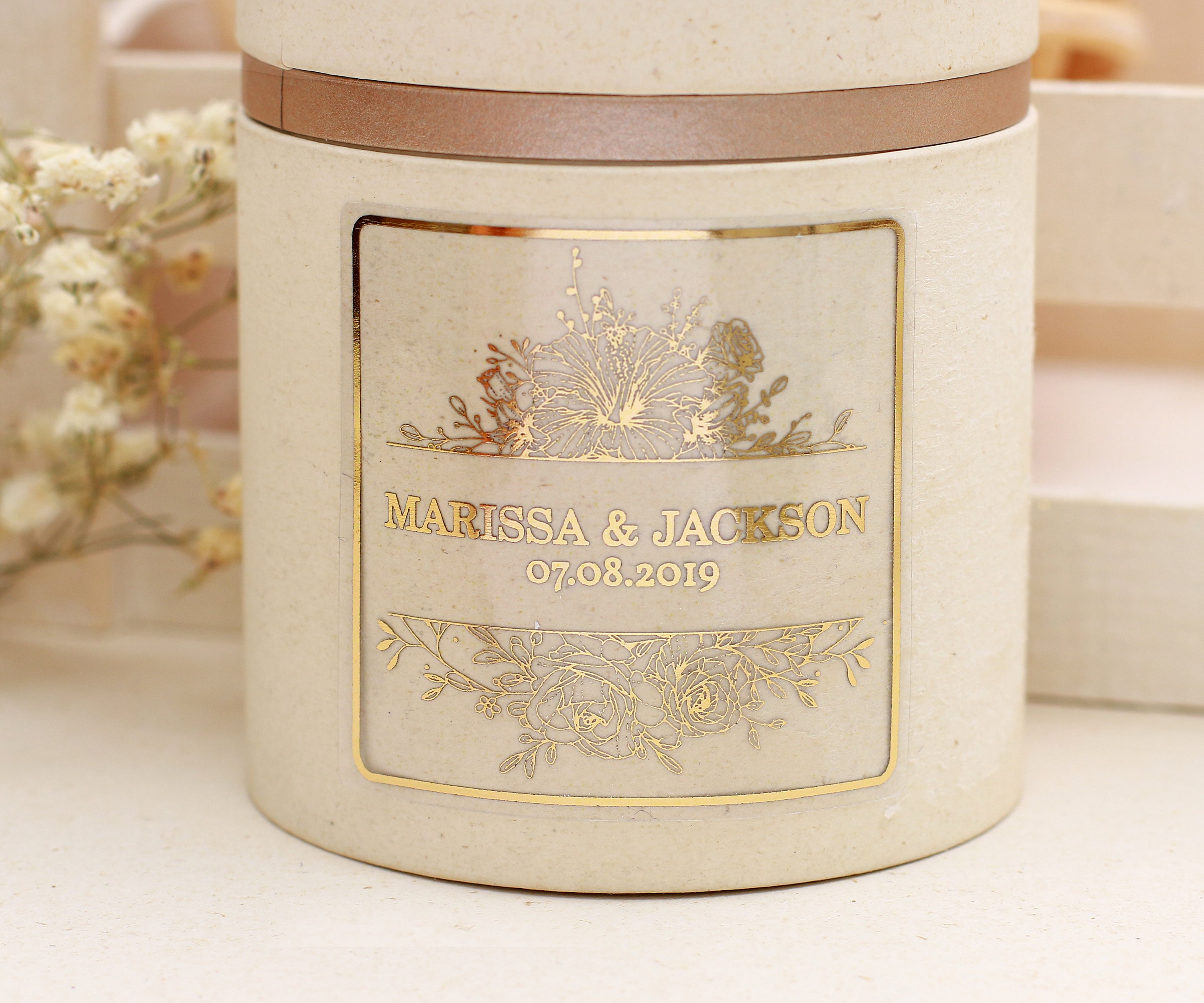 Gold Foil Wedding Favors Semi Transparent Labels Stickers - Etsy Canada