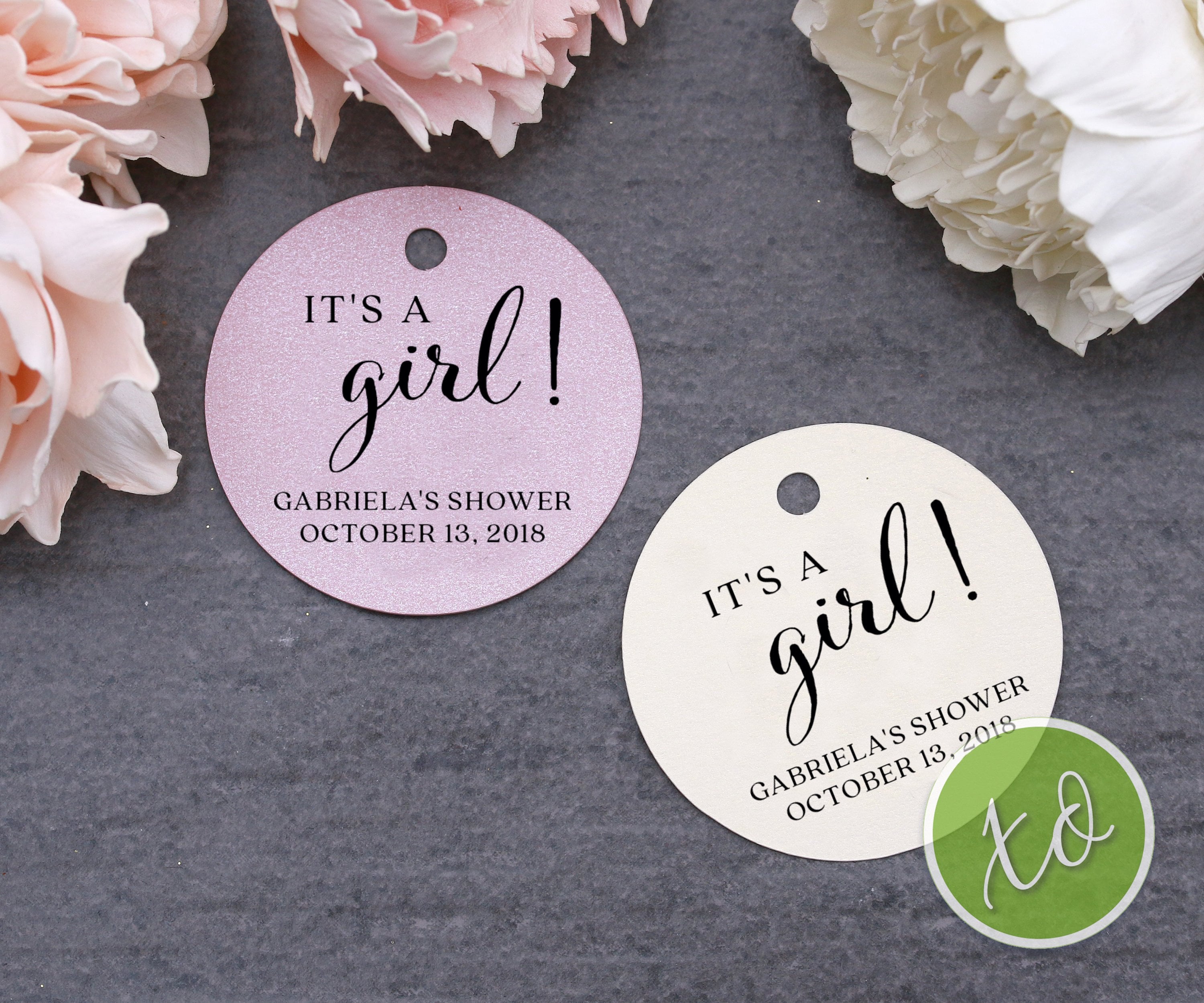 It's a Girl Baby Shower Favor Tags Personalized Baby - Etsy