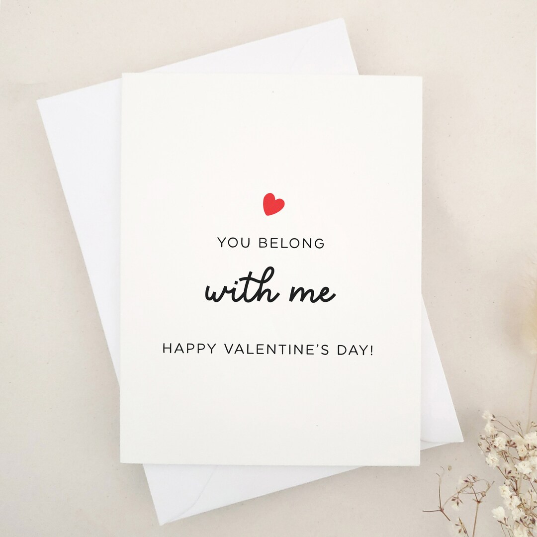 You Belong With Me Valentine's Day Card - Etsy