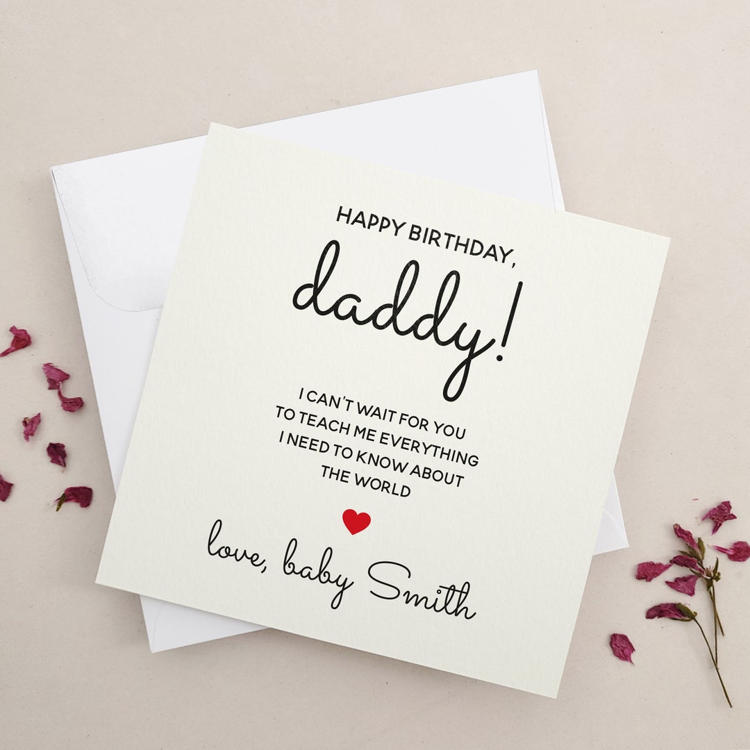 Personalized Birthday Card for Daddy: From Baby, 6x6 Cardstock - Etsy