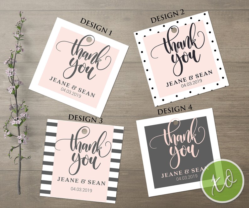 Personalized Wedding Thank You Tags: Custom Favor Tags - Etsy