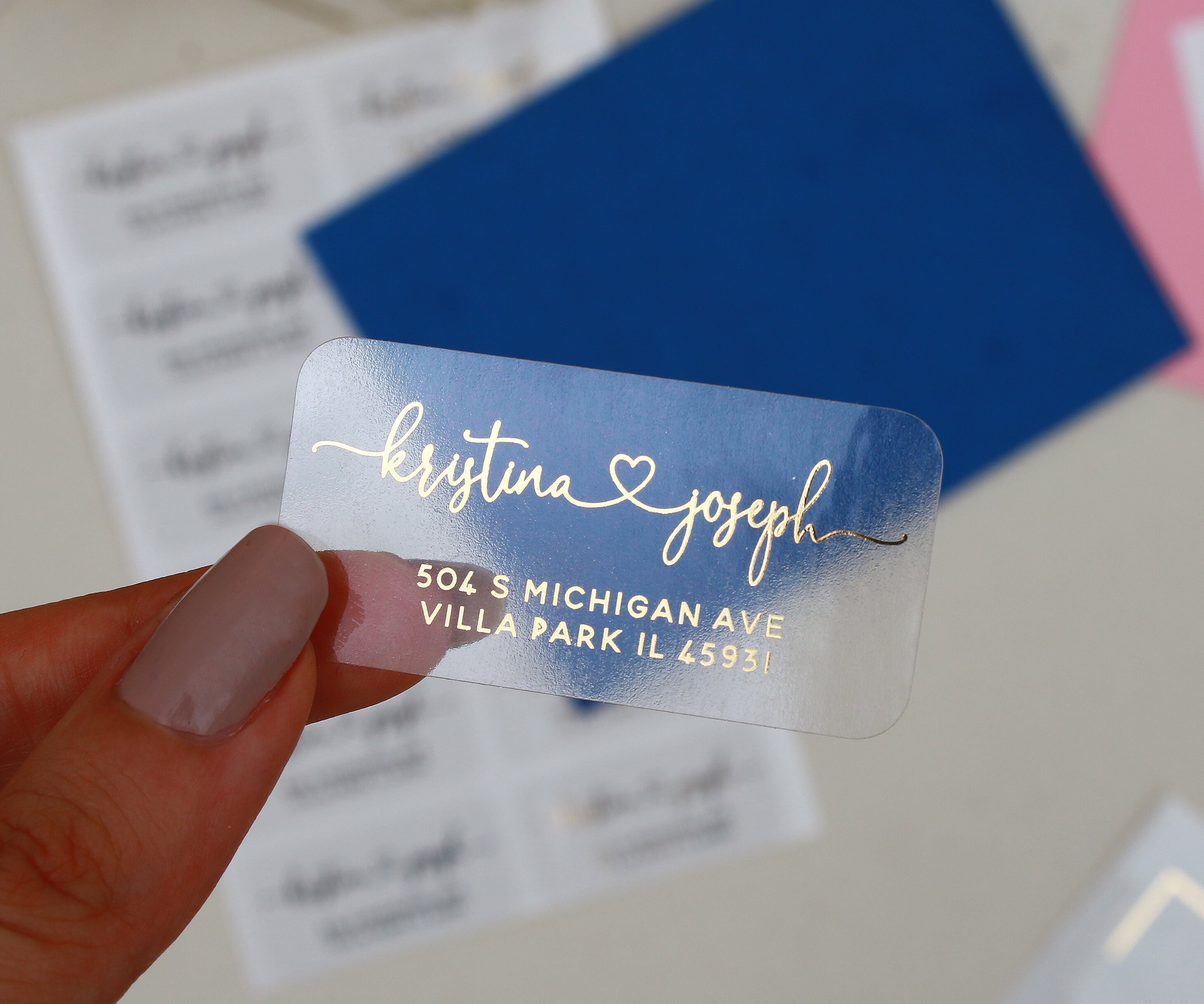 Custom Gold Foil Address Labels: Script Return Address Stickers - Etsy