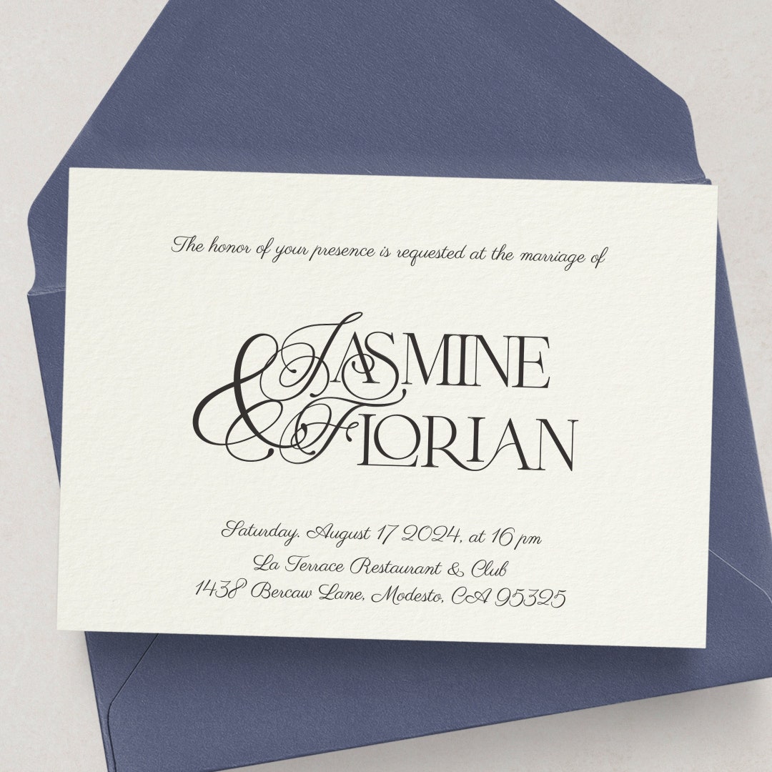 Elegant Wedding Invitations, Custom Wedding Invites With Calligraphy ...