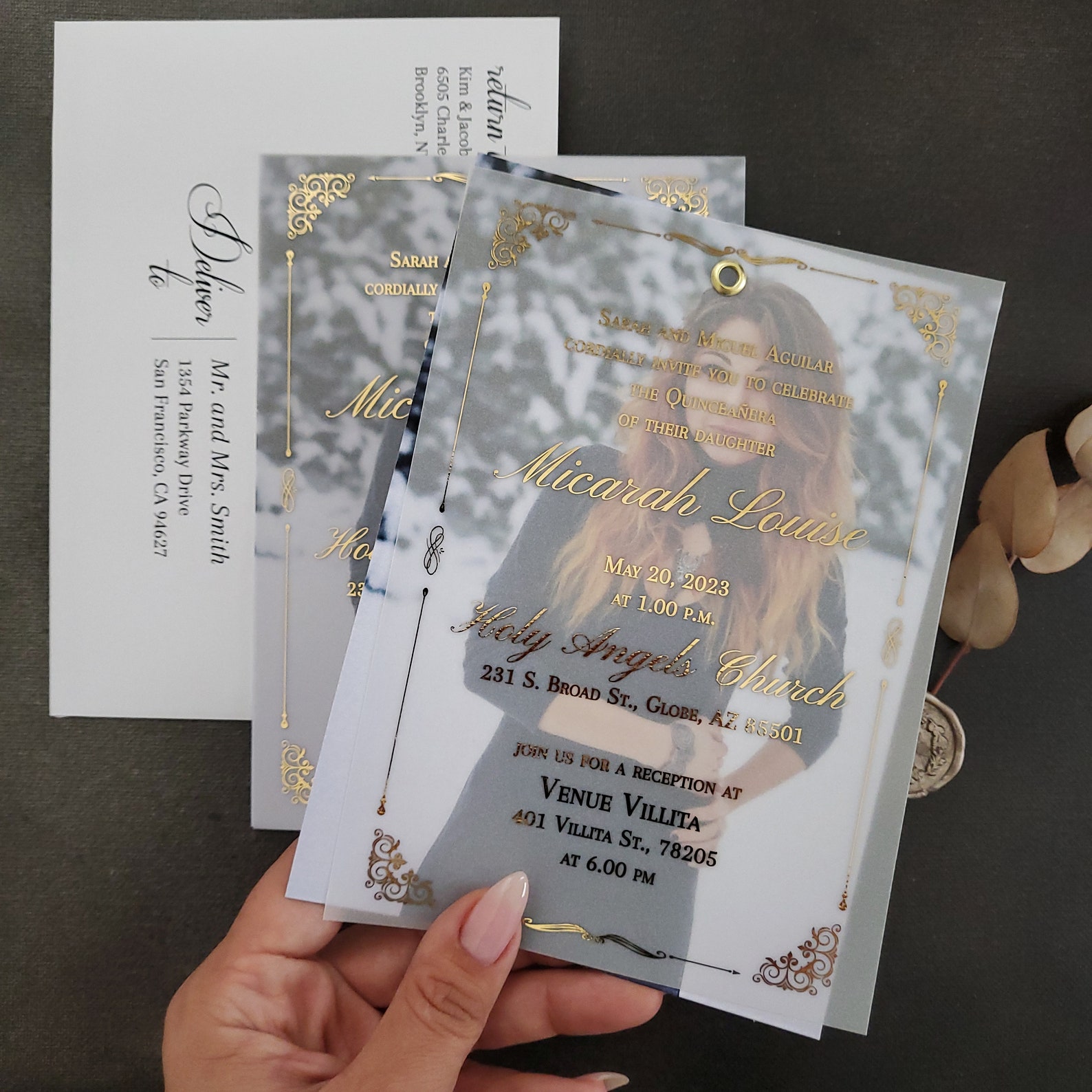 15th Birthday Girl Invitation With Real Gold Foil Printed - Etsy