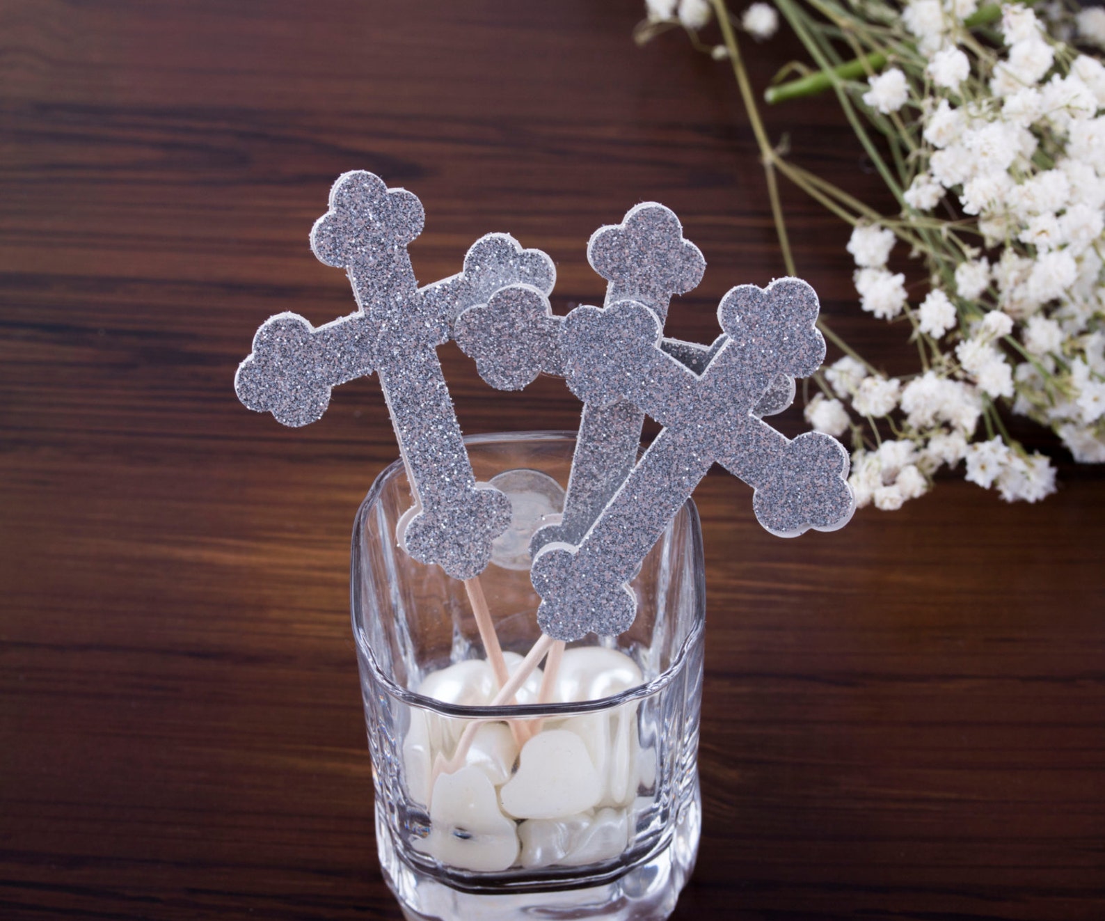 Cross Cupcake Toppers Silver Cross or Gold Cross Cupcake - Etsy