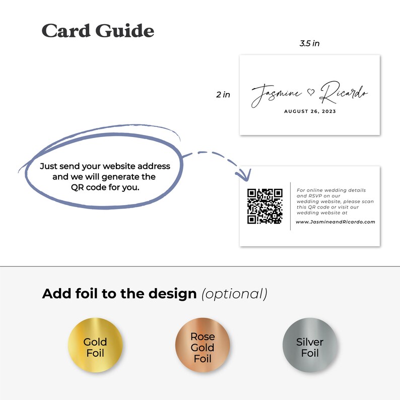 QR Code Wedding Website Card Wedding Website Insert Card - Etsy