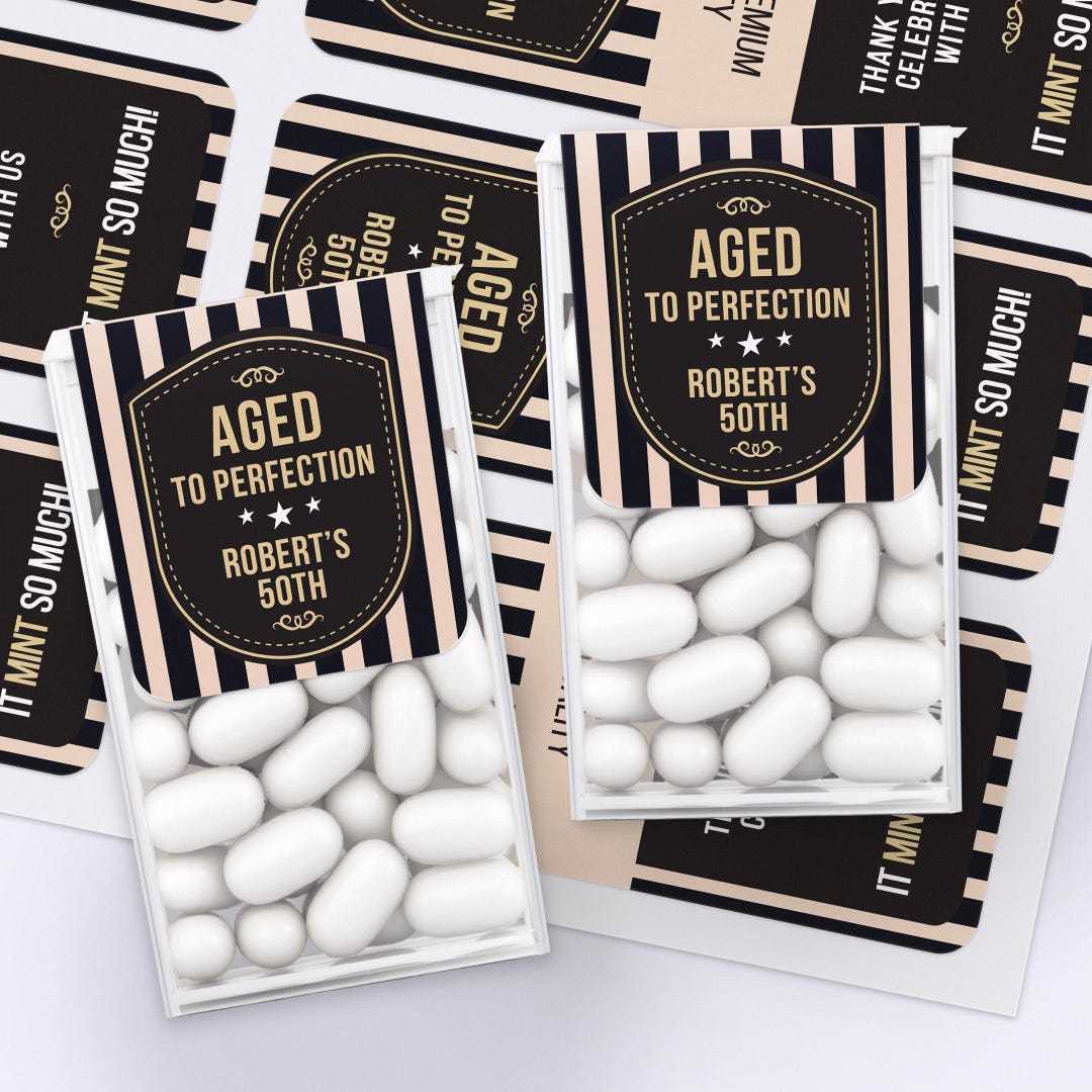 Birthday Party Favors Labels for Men, Custom Personalized Tic Tac ...