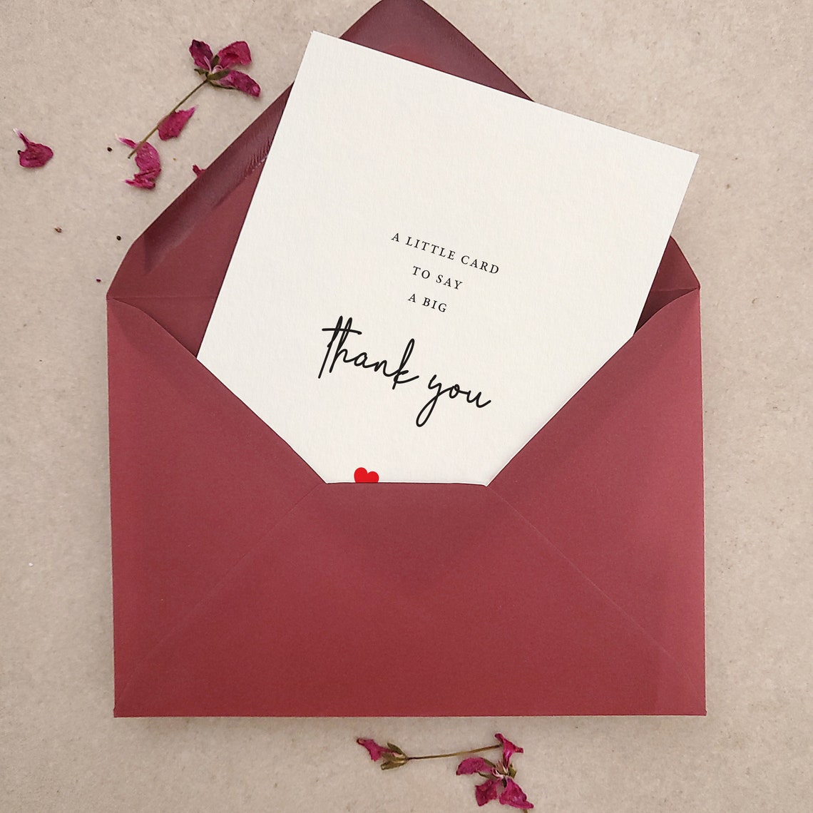 Simple Thank You Card: Hand-lettered Script, Personalized Note - Etsy