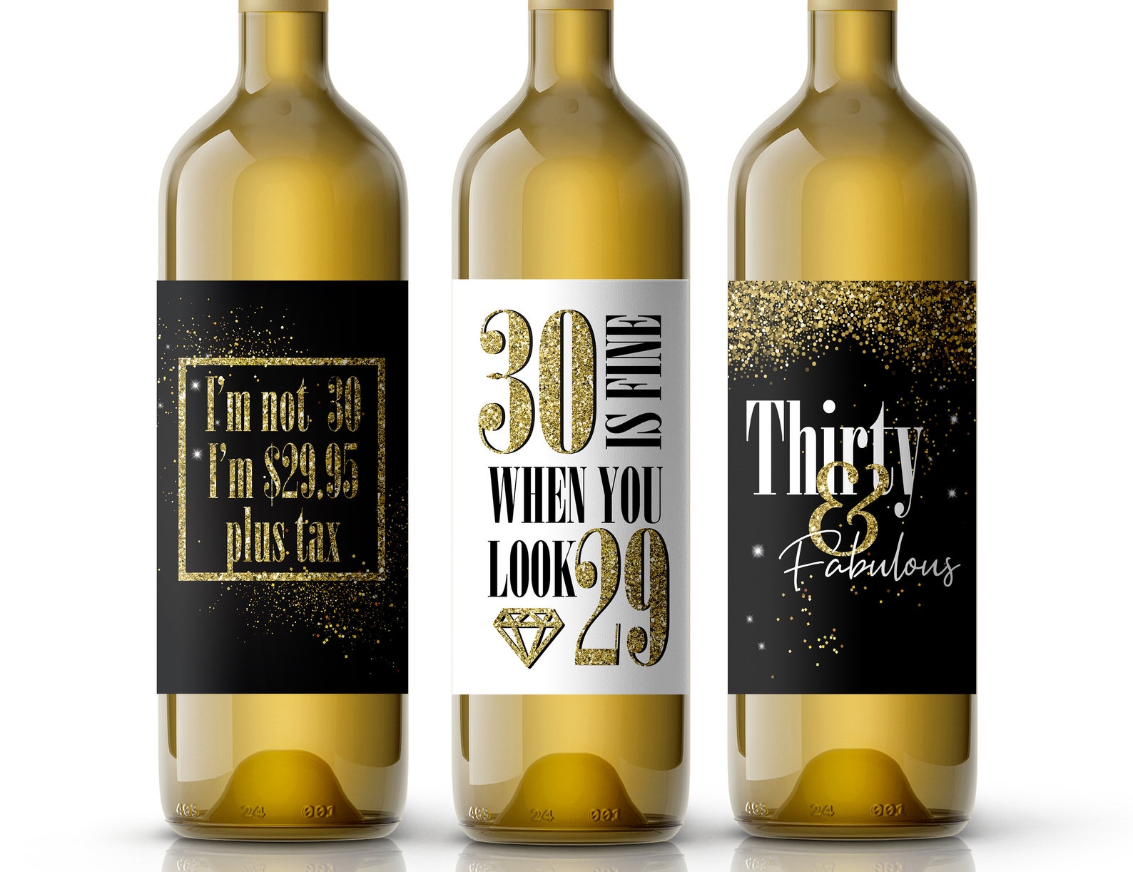 30th Birthday Wine Labels Dirty Thirty Party Party | Etsy