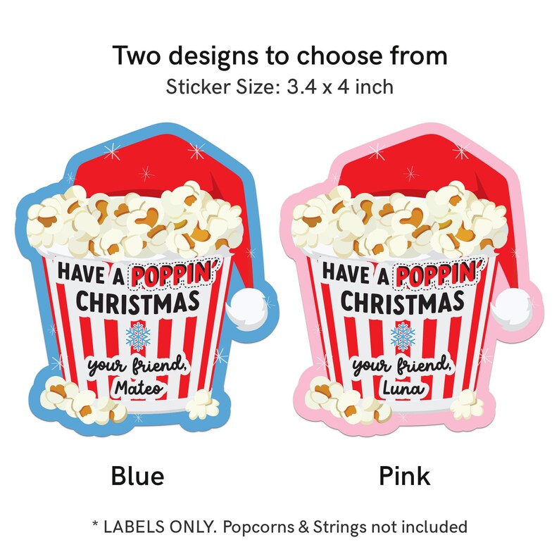 Kids Christmas Party Favors Popcorn Stickers Christmas Gifts for ...