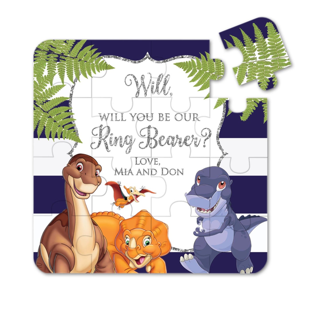 Ring Bearer Dinosaur Puzzle for a Wedding Proposal Gift, Will You Be ...