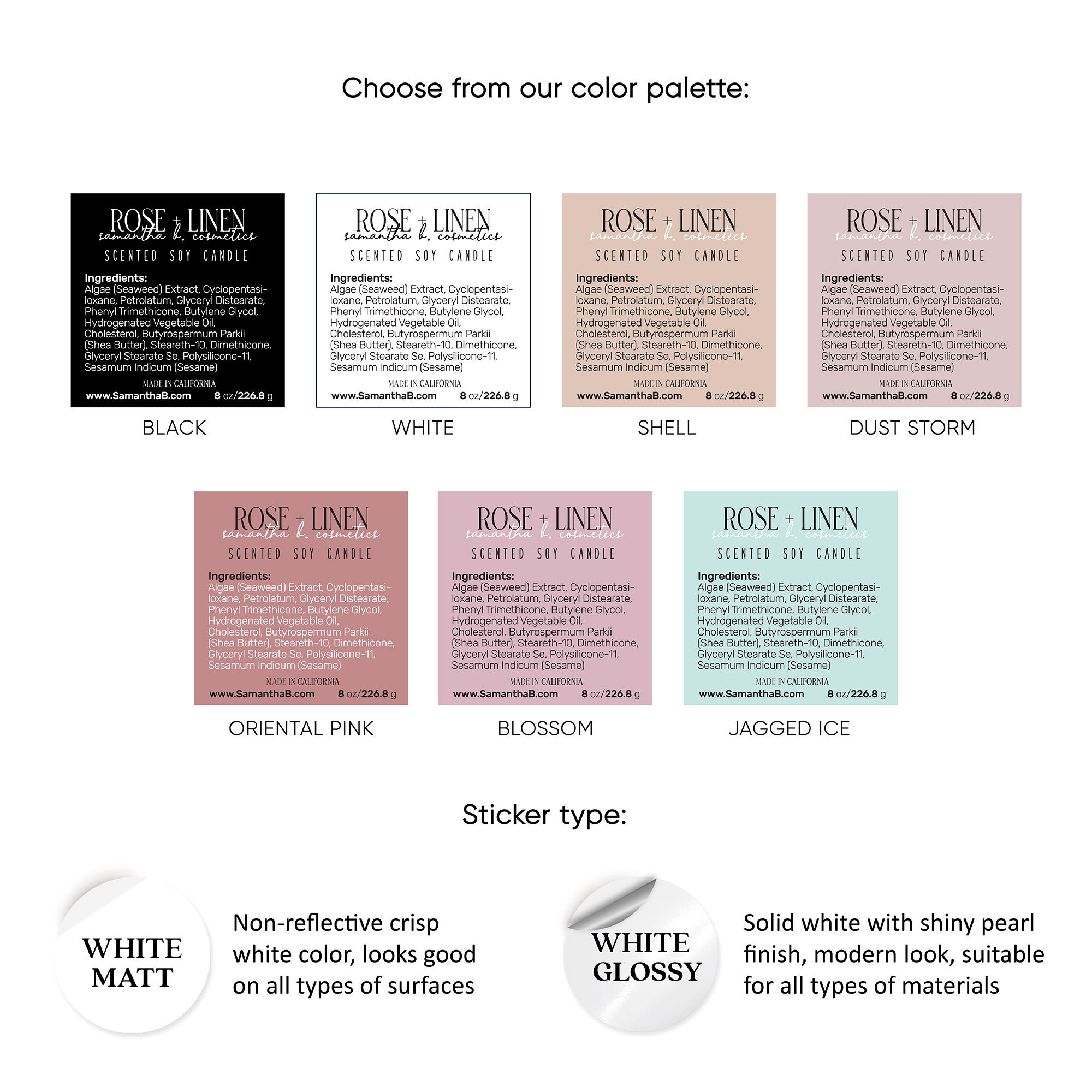 Personalized Cosmetic Products Sticker Labels Ingredients | Etsy