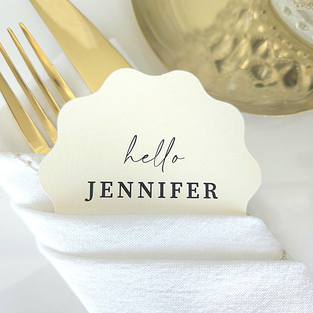 Hello Custom Name Place Cards for Table Setting, Wedding Place Cards ...
