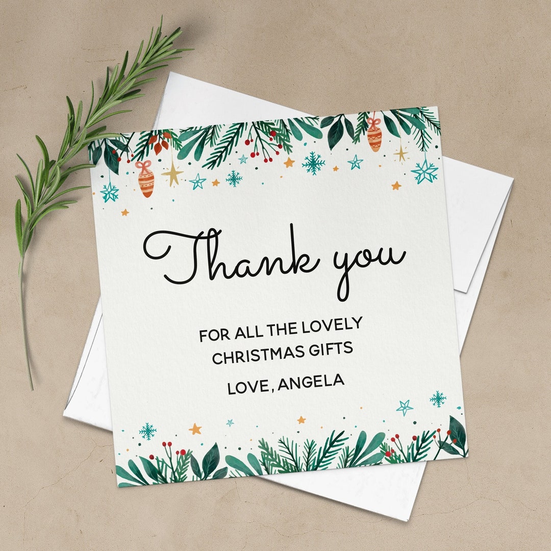 Christmas Thank You for All the Gifts Card, Personalised Christmas ...