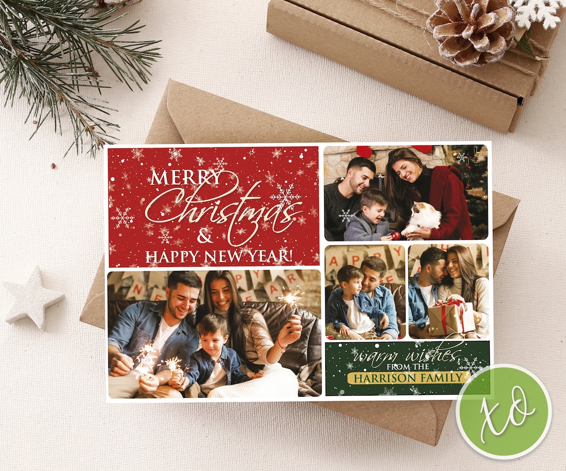 Christmas Cards With Photo Christmas Photo Postcard Family - Etsy