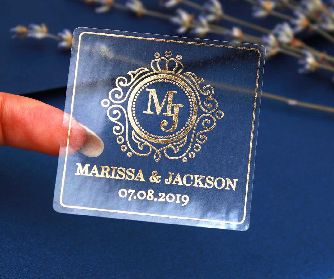 Gold Wedding Stickers With Luxury Frame, Custom Wedding Stickers for ...