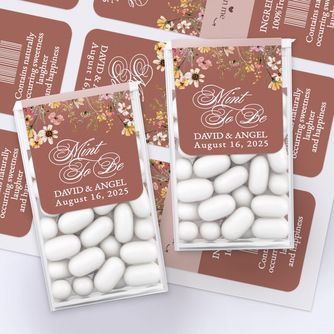 Personalized Tic Tac Labels - Wildflowers Mint to Be Wedding Favors ...