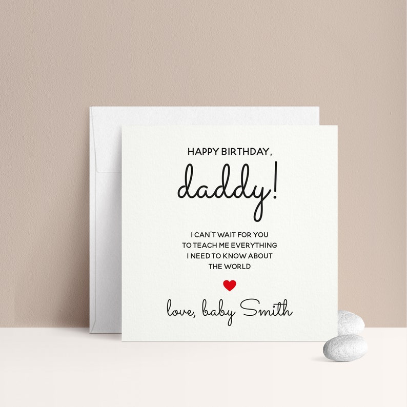 Personalized Birthday Card for Daddy: From Baby, 6x6 Cardstock - Etsy
