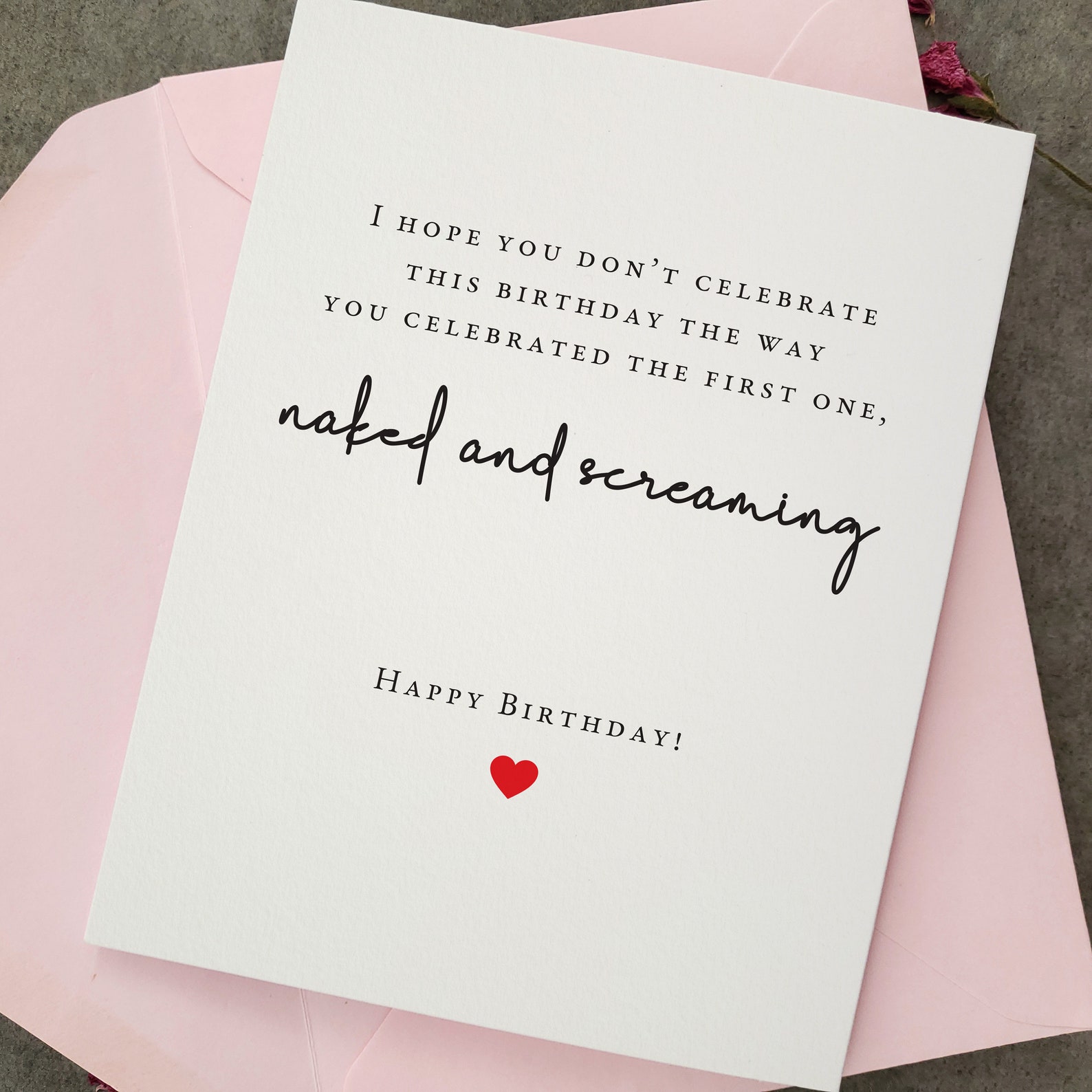 Funny Happy Birthday Card, Naked and Screaming Birthday Card for Best ...