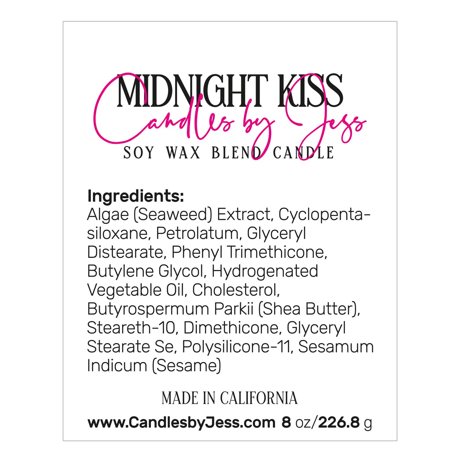 Custom Rectangle Ingredients Label Stickers Personalized - Etsy