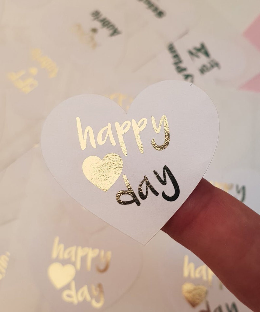 Gold Foil Heart Stickers: Happy Valentine's Day Favors - Etsy