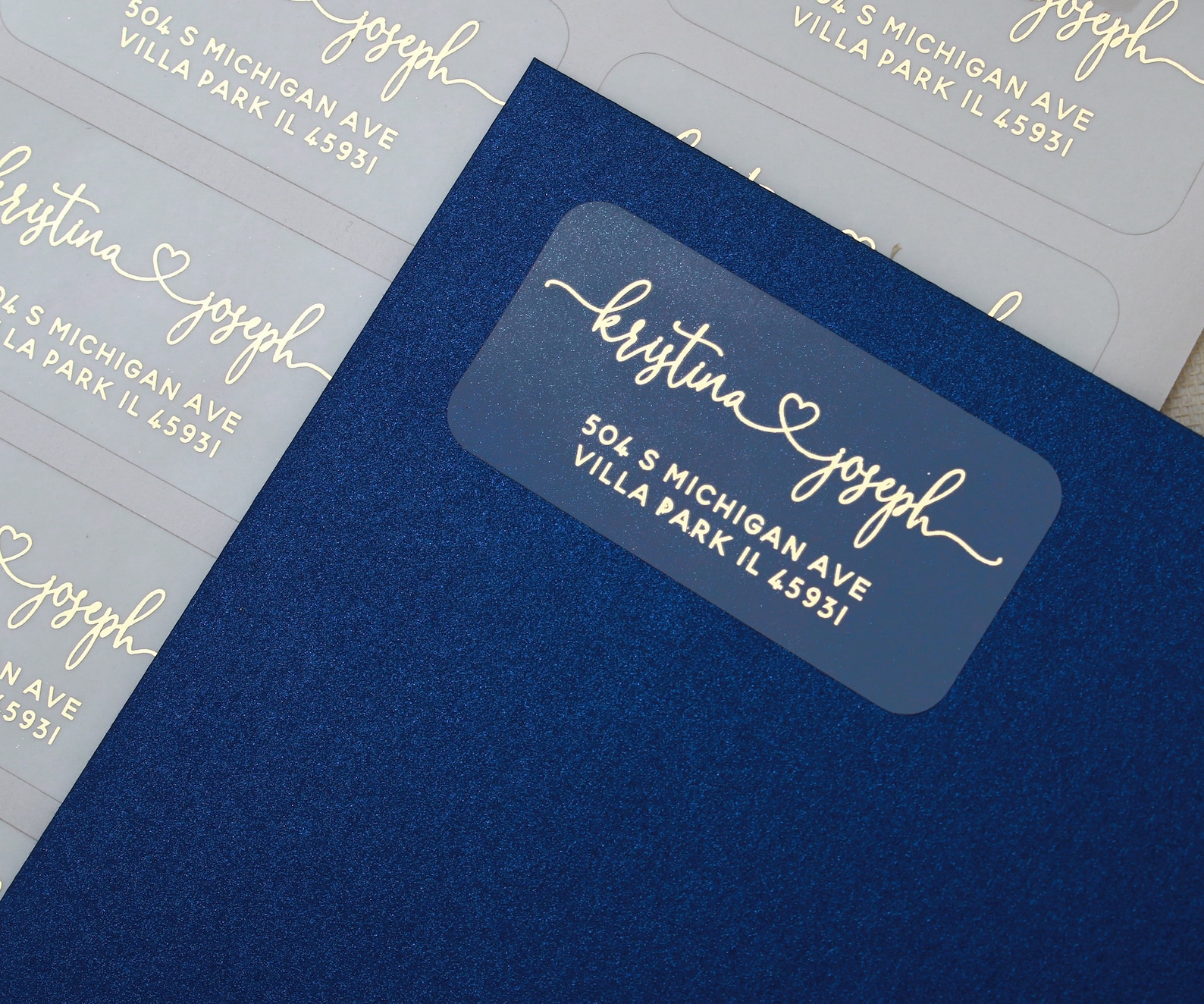 Custom Gold Foil Address Labels: Script Return Address Stickers - Etsy