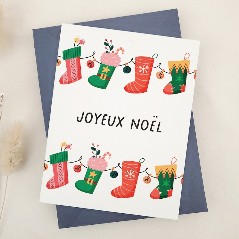 Joyeux Noel Card - Etsy