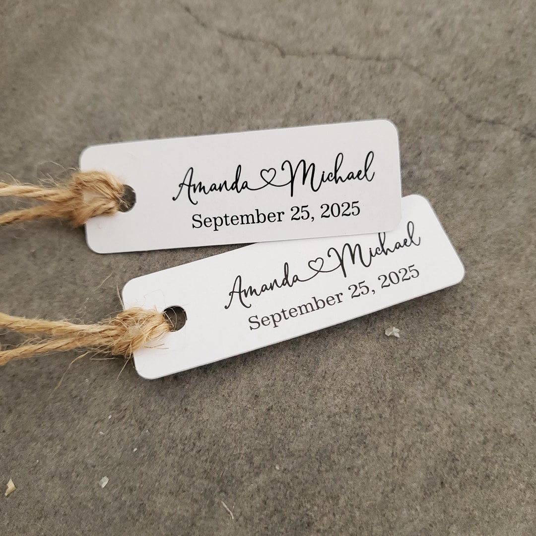 Gold Foil Mini Wedding Favor Tags, Personalized Party Name Tags With ...