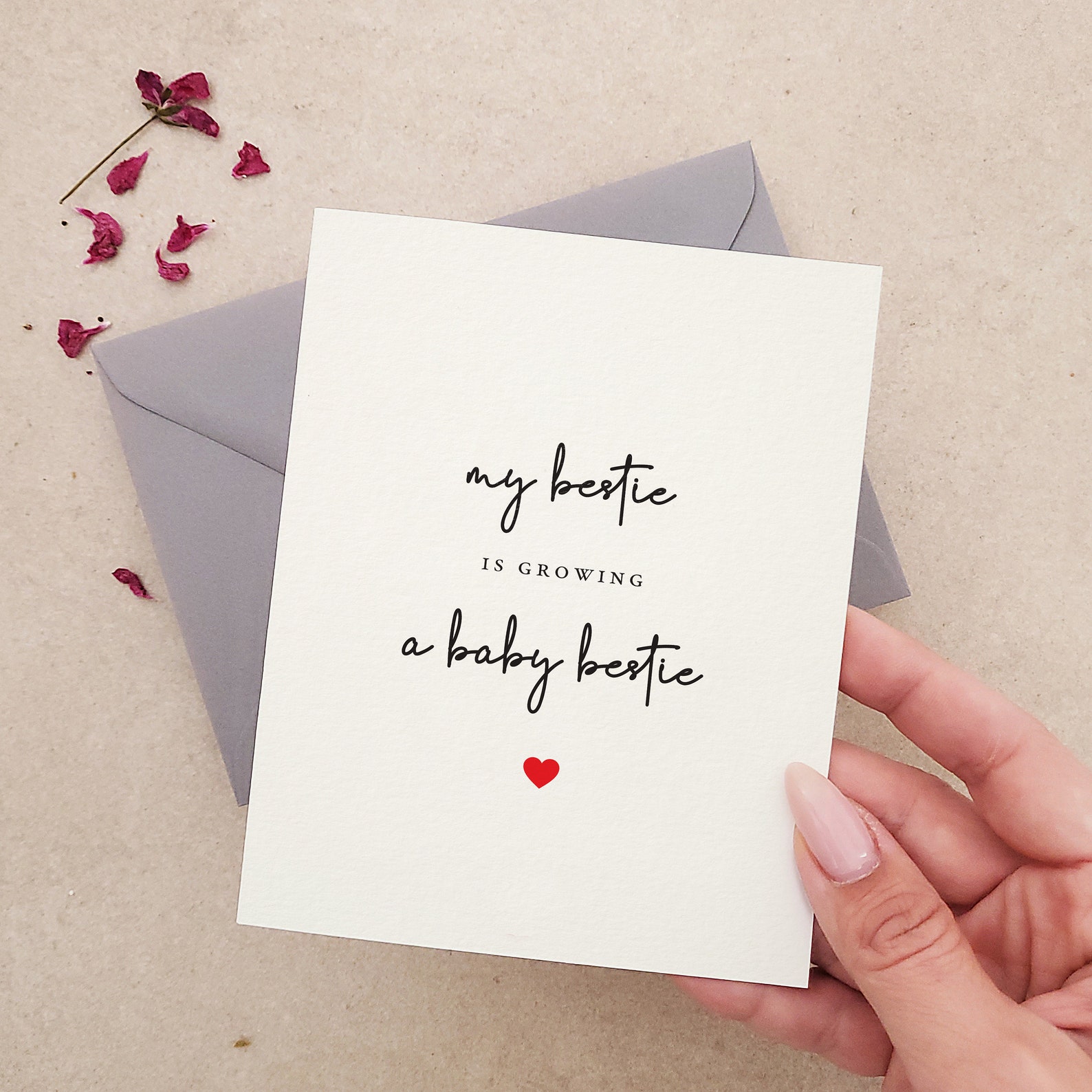 Bestie Pregnancy Card: Growing a Baby Bestie, Mummy-to-be - Etsy