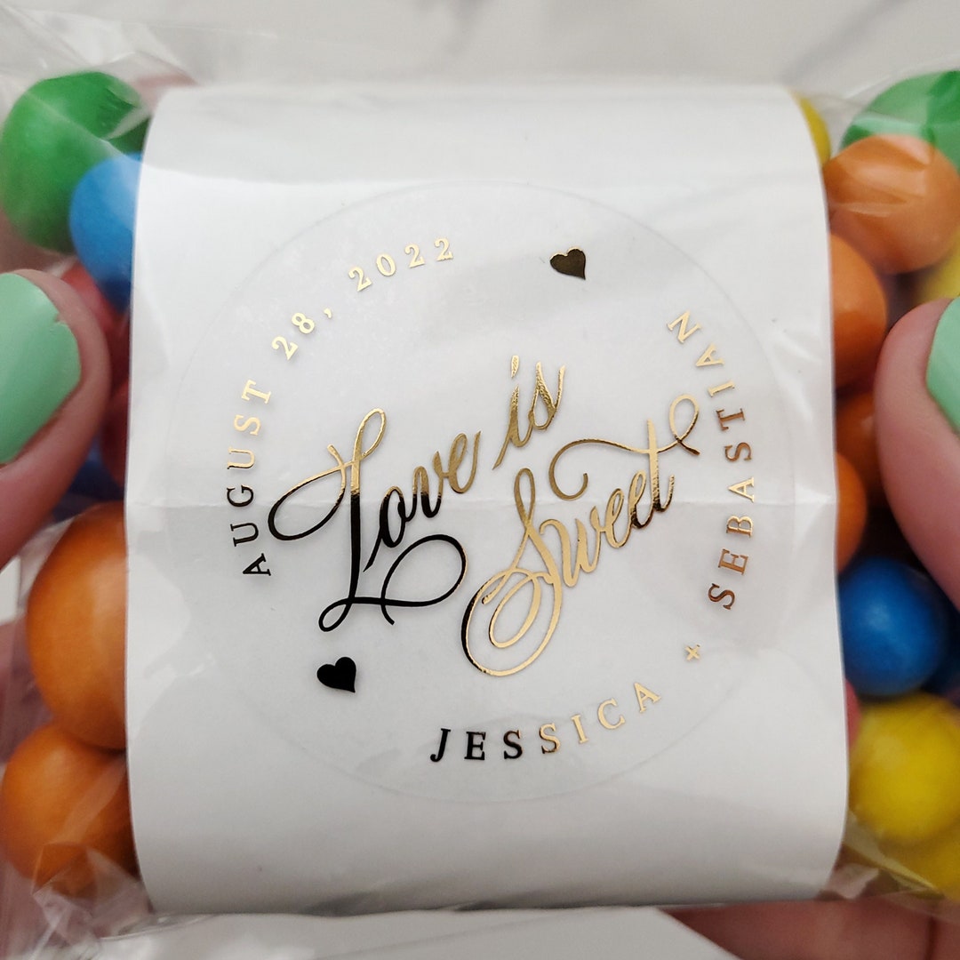 Love is Sweet Wedding Favor Labels Stickers for Sweets, Macaroons ...