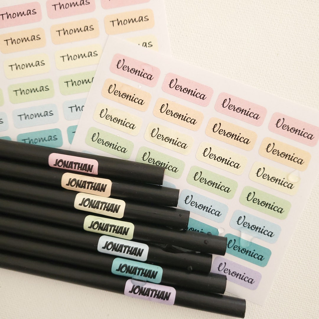Personalizable Waterproof Print Mini Kids Name Labels for School ...