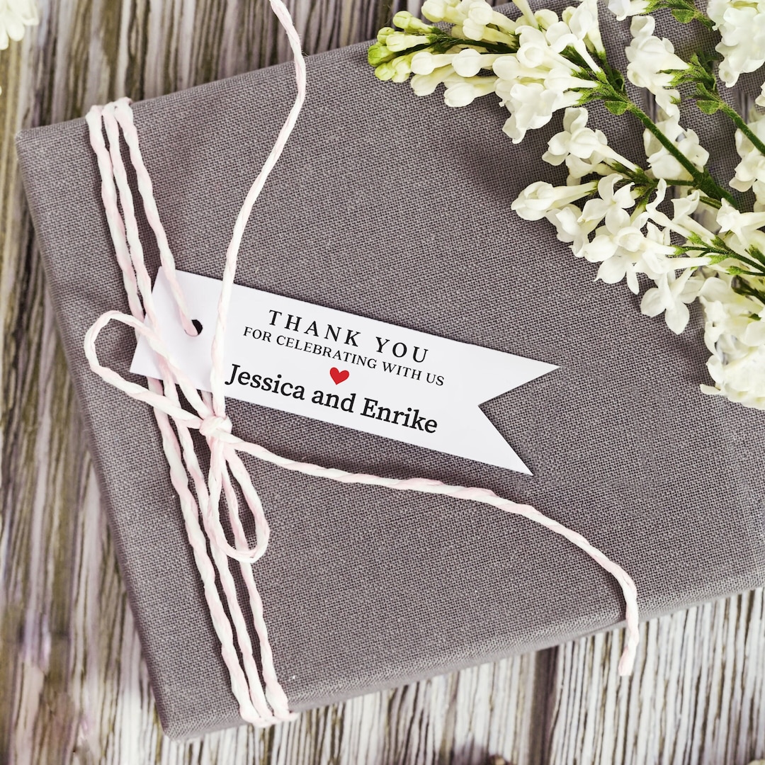 Thank You Favors Tags for Weddings, Flag Wedding Gift Tag With Red ...