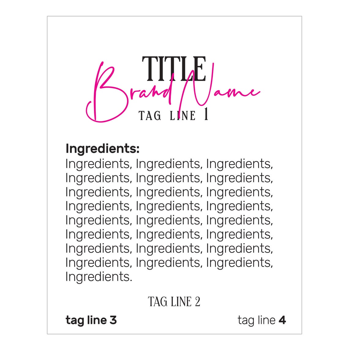 Custom Rectangle Ingredients Label Stickers Personalized - Etsy